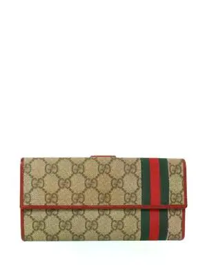 Gucci Gg-supreme Canvas Long Wallet - Neutrals