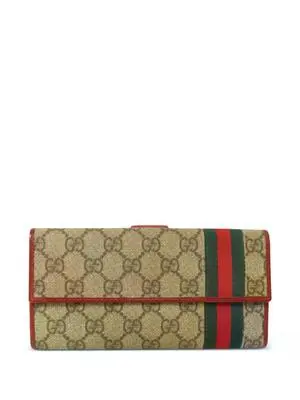 Gucci Gg-supreme Canvas Long Wallet - Neutrals