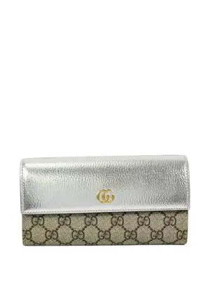 Gucci Gg Marmont Long Wallet - Neutrals