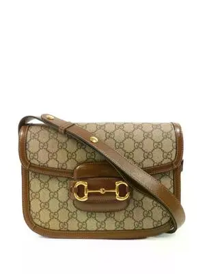 Gucci 1955 Medium Gg Horsebit Supreme Shoulder Bag - Neutrals