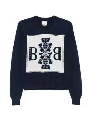 BARRIE Logo-patch Cashmere Sweater - Blue