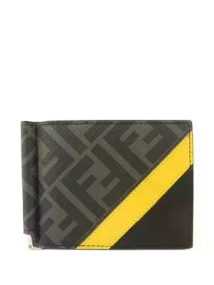 Fendi Ff Logo Money Clip Wallet - Black