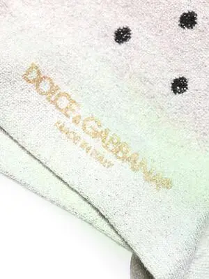 Dolce & Gabbana Gray Viscose Stretch Dotted Socks
