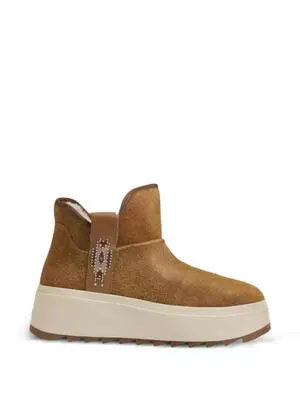 Ash Moon Platform Ankle Boots - Brown