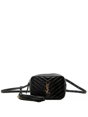 Saint Laurent 2018 Chevron Calfskin Monogram Tassel Lou Belt Bag - Black