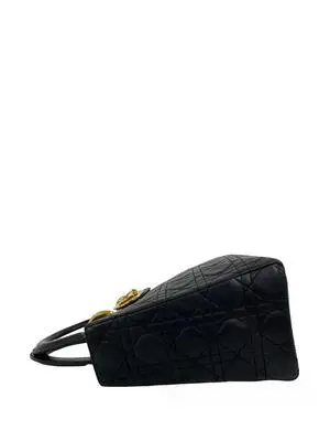 Dior 2010-2026 Medium Calfskin Cannage Lady Handbag - Black