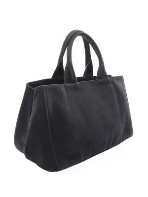 Prada 2013-2026 Large Canvas Canapa Logo Tote Satchel