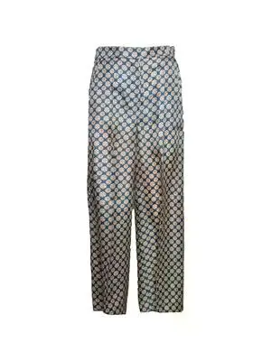 Max Mara Dice-print Wide-leg Trousers