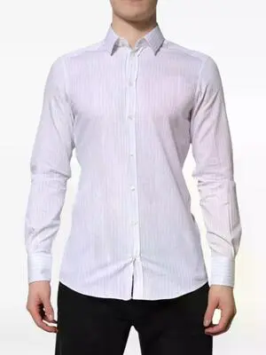 Dolce & Gabbana Striped Poplin Martini Shirt - White
