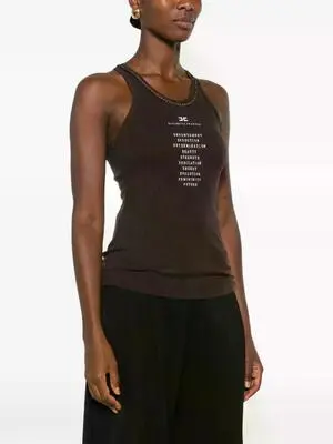 Elisabetta Franchi Chain-link Ribbed-knit Top