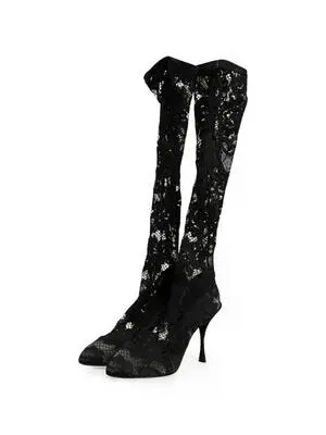 Dolce & Gabbana Taormina Floral-lace Knee-high Boots