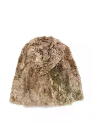 YVES SALOMON Shearling Double-breasted Jacket - Neutrals