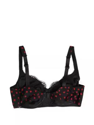 Dolce & Gabbana Polka-dot Lace-trim Bra