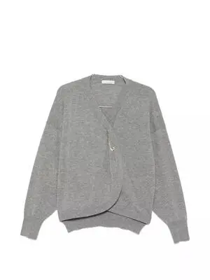 Liviana Conti Safety-pin-fastening Cardigan - Grey