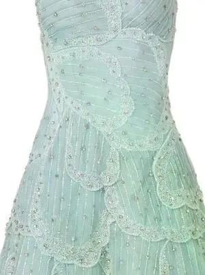 Costarellos Sylvie Bead-embellished Scalloped Mini Dress