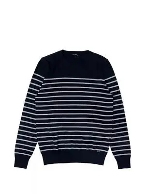 GAST Striped Crew-neck Sweater - Blue