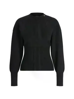 ANINE BING Ribbed-knit Crew-neck Sweater - Black