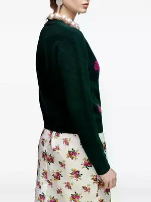 Essentiel Antwerp Floral-jacquard Bead-embellished Sweater