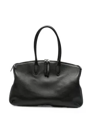 Borsalino Medium Grain-texture Tote Bag - Black