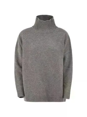 Max Mara Borgia Dropped-shoulder High-neck Sweater - Grey