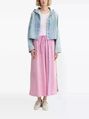 Marc O'polo Cropped Hooded Denim Jacket - Blue
