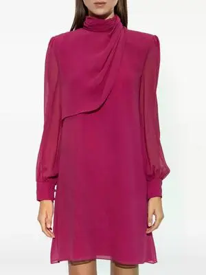 Valentino Garavani Draped-panel Long-sleeve Mini Dress - Pink