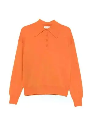 ALEMAIS Logo-patch Button-down Polo Sweater