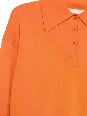 ALEMAIS Logo-patch Button-down Polo Sweater