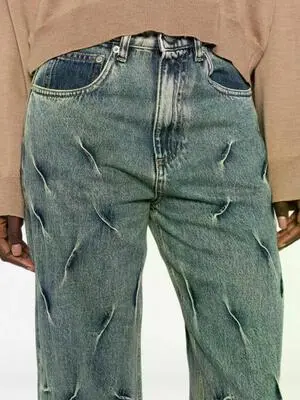 Erika Cavallini Distressed-effect Wide-leg Jeans