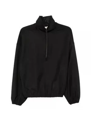 ALYSI Hooded Quarter-zip Hoodie Jacket - Black