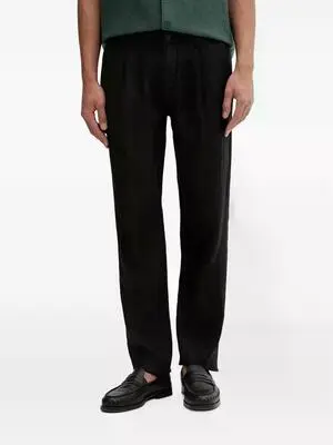 Marc O'polo Pleated Straight-leg Trousers - Black