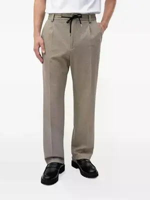 Hugo Drawstring-waist Pleated Trousers - Neutrals