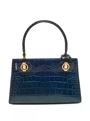 Tory Burch Lee Radziwill Croc-embossed Top Tote Bag