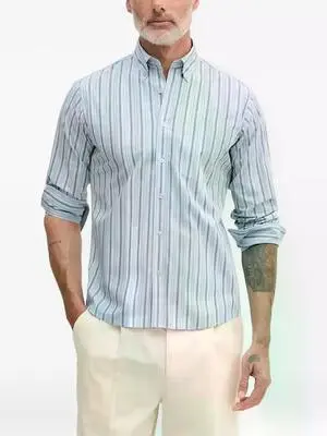 BENETTON Striped Button-down Shirt - Blue