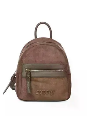 Moschino Logo-plaque Backpack - Brown