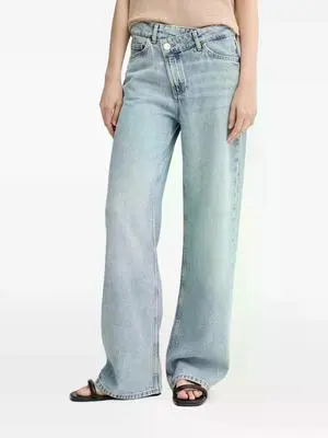 Marc O'polo Asymmetric-waistband Wide-leg Jeans - Blue