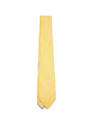 FERRAGAMO Nautical-print Silk Tie - Yellow