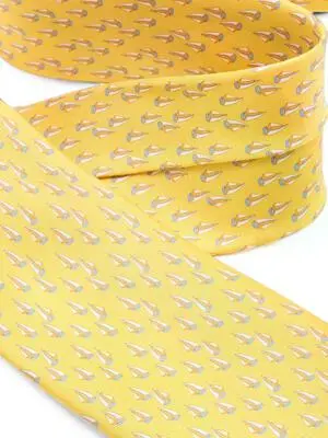 FERRAGAMO Nautical-print Silk Tie - Yellow