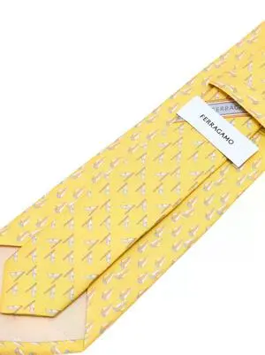 FERRAGAMO Nautical-print Silk Tie - Yellow
