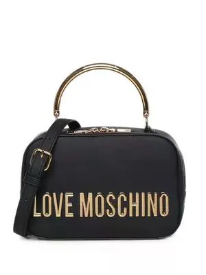 Moschino Logo-lettering Metal-handle Tote Bag - Black