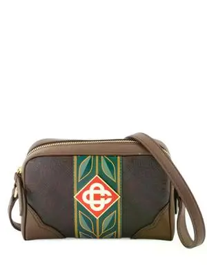Casablanca Monogram-embossed Crossbody Bag - Brown