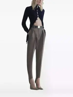 MUGLER Navy Cashmere Open Cardigan
