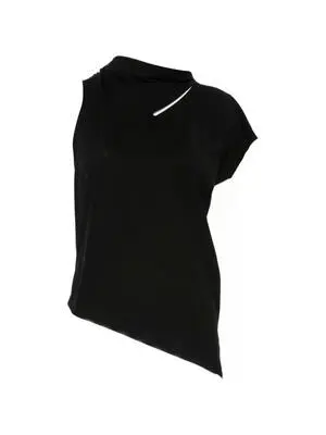 Issey Miyake Asymmetric Cut-out Top - Black