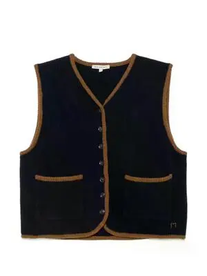 MOISMONT Angele Contrast-trim Button-up Cardigan - Blue