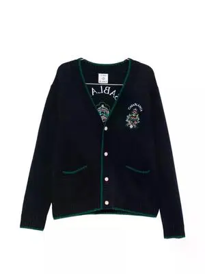 Casablanca Logo-embroidered V-neck Cardigan - Blue