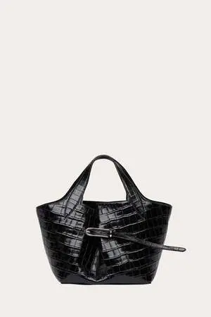 LIFFNER Belted Tote Mini Croc - Black