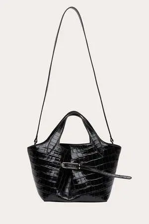 LIFFNER Belted Tote Mini Croc
