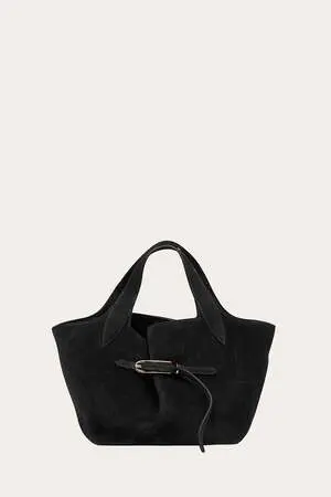 LIFFNER Belted Tote Mini Suede Black