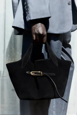 LIFFNER Belted Tote Mini Suede - Black