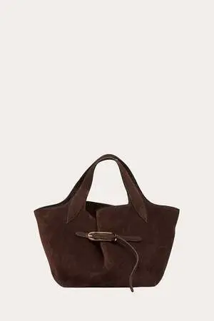 LIFFNER Belted Tote Mini Dark Suede - Brown